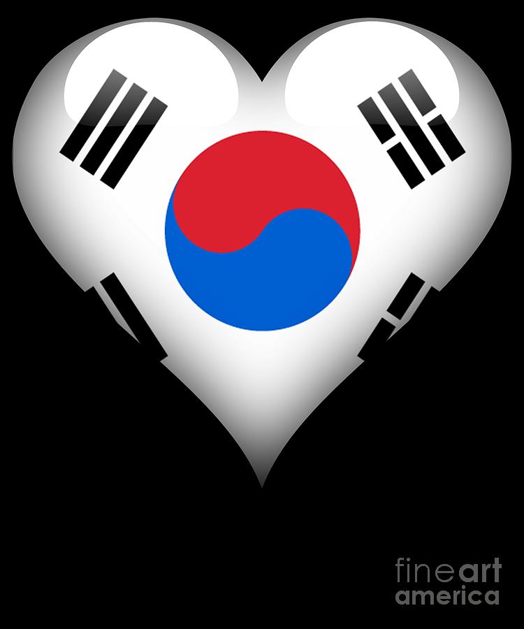Heart South Korea Flag Digital Art By Jose O Fine Art America