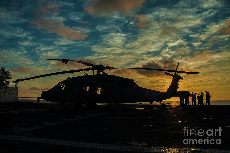 Helicopter Sunset Photograph by Patrick Bourque - Fine Art America