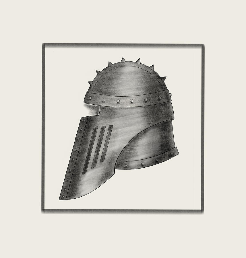 Helmet In Profile In Pencil Digital Art by Mereuta Eugenia - Fine Art ...