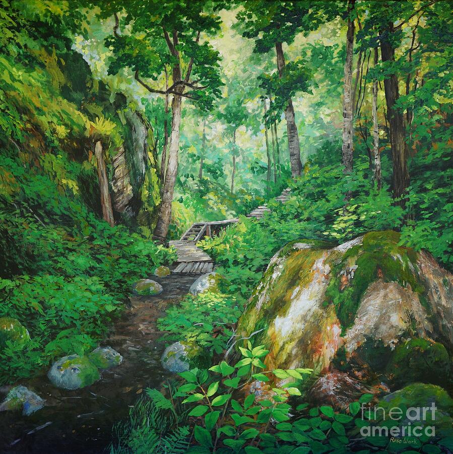 Hemlock Bluff Trail Painting by Rose Wark - Fine Art America