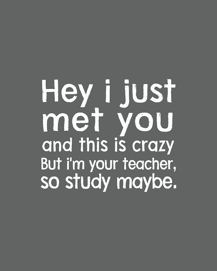 Hey I Just Met You And This Is Crazy But Im Your Teacher So Study Maybe ...