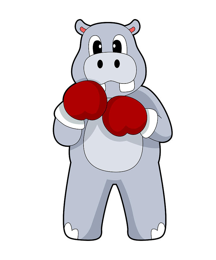Hippo Boxer Boxing gloves Boxing Painting by Markus Schnabel - Pixels