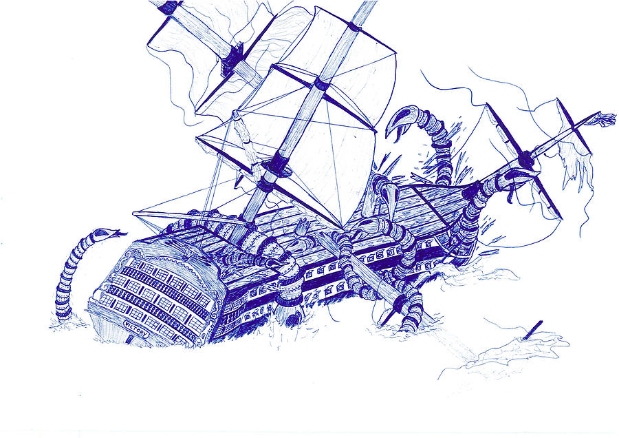 HMS Victory is Defeated Drawing by Chaim Reach | Pixels