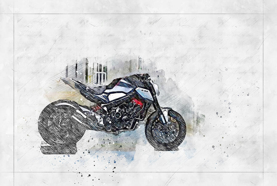 Honda CB1000R Neo Sports Cafe garage 2018 bikes japanese motorcycles Honda Digital Art by Edgar ...