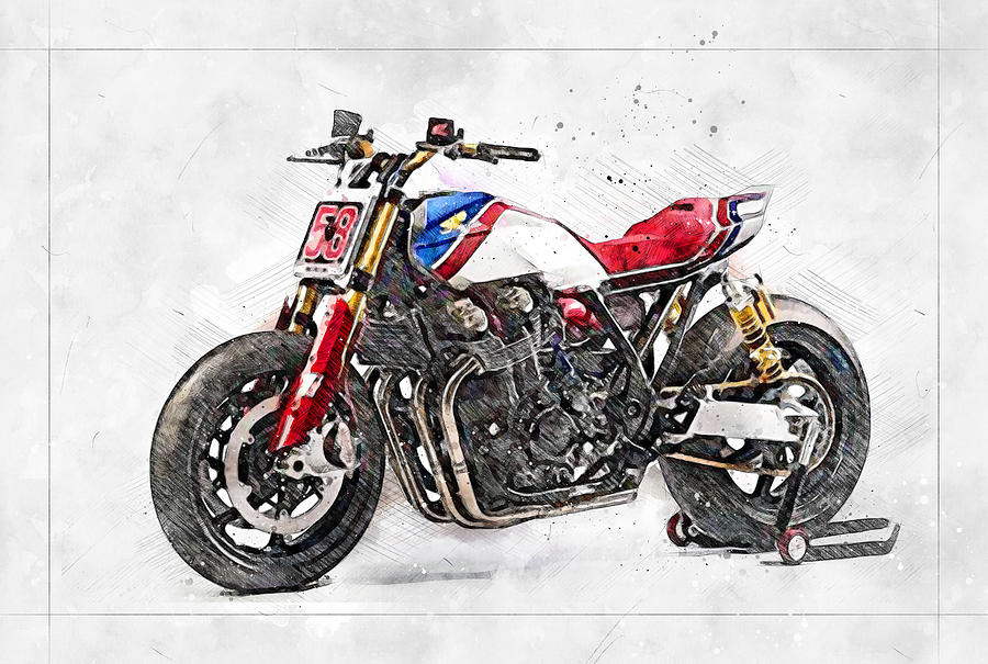 Honda CB1100TR Concept 2017 bikes superbikes japanese motorcycles Honda Digital Art by Edgar ...
