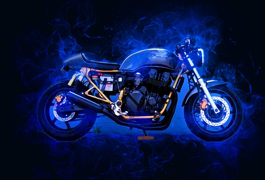 Honda Cb750 2017 New Motorcycles Bronze Exhaust Bike Digital Art by Edgar Dorice - Fine Art America
