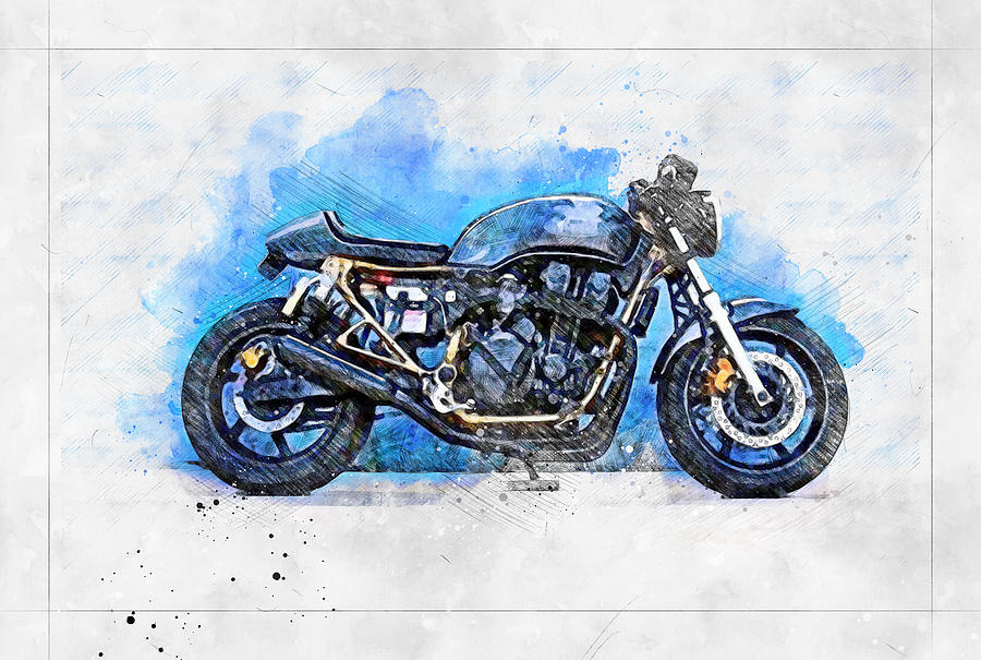 Honda CB750 2017 New motorcycles bronze exhaust black bike Honda Digital Art by Edgar Dorice ...