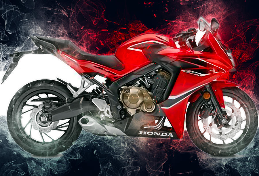 Honda Cbr650F 2018 New Sports Bike Cbr Japanese Motorcycles Digital Art by Edgar Dorice - Fine ...