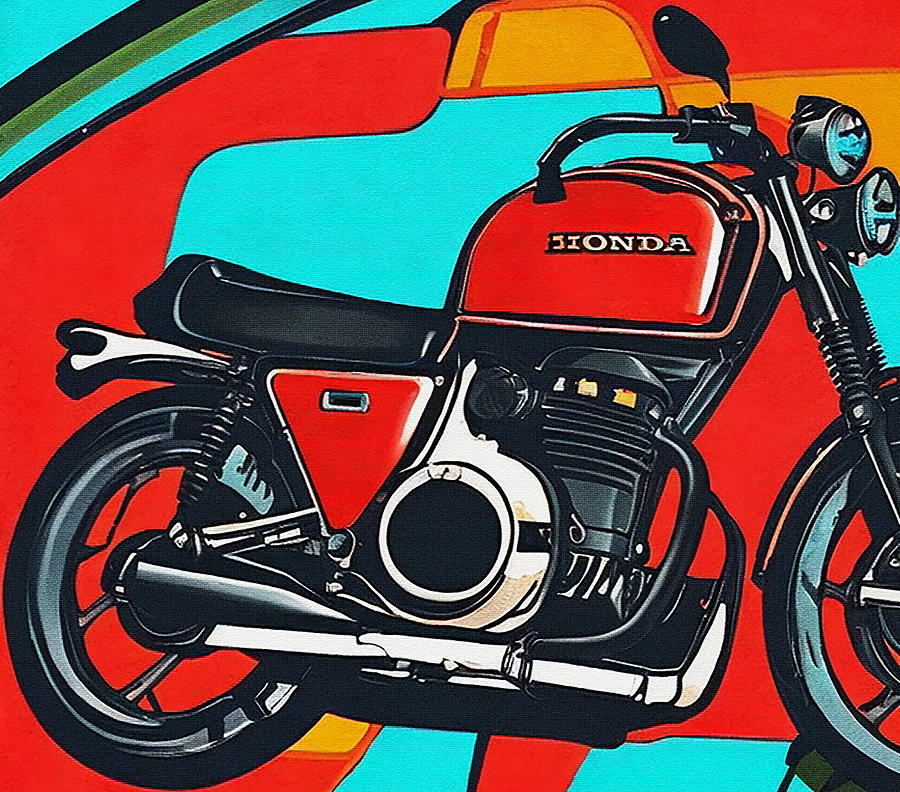 Honda Motorcycle Cb 500f Pop Art Midcentury Modern 2 Digital Art by Edgar Dorice - Fine Art America