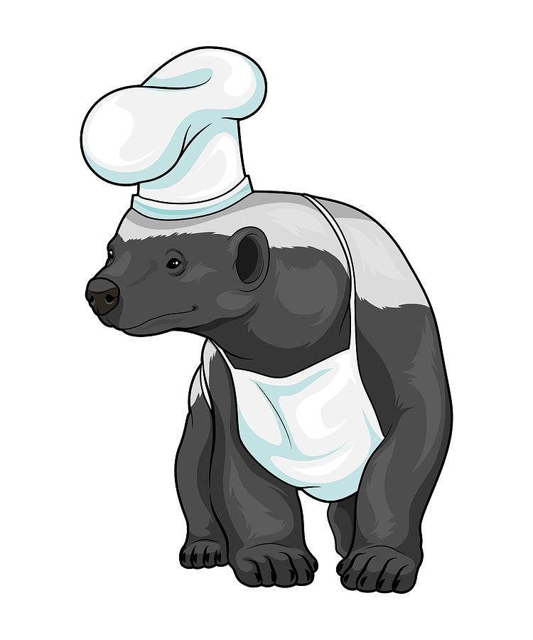 Honey badger Chef Chef hat Painting by Markus Schnabel - Fine Art America