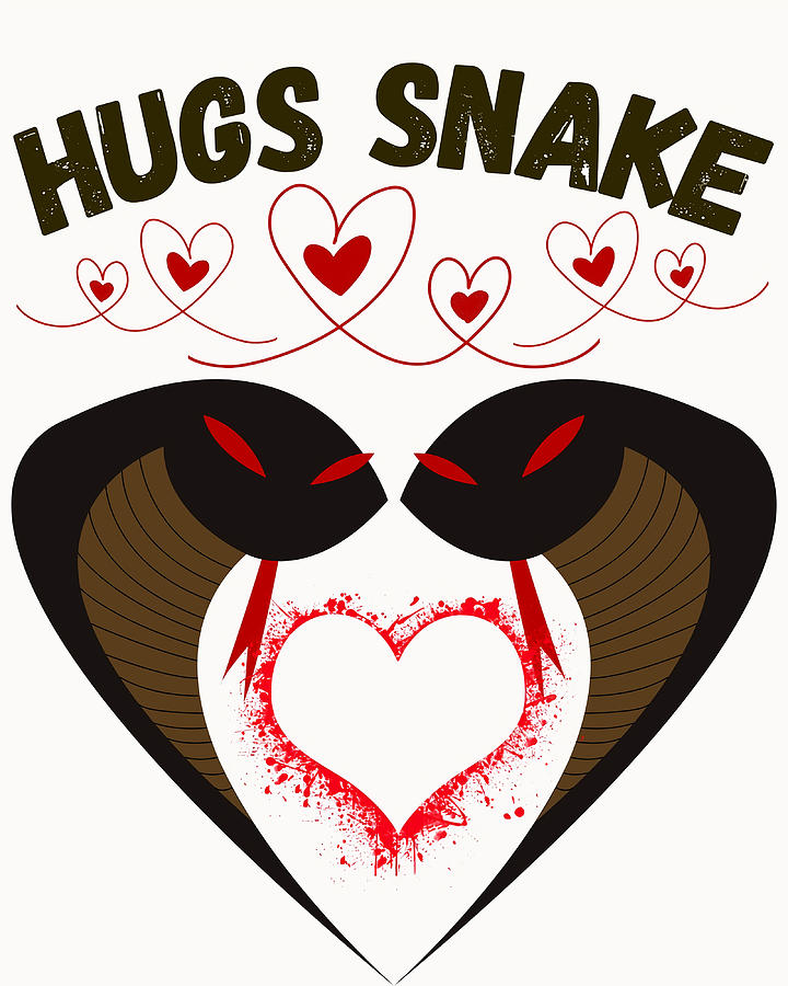 Hugs Snake love Poster funny travel Painting by Moore Lucas | Fine Art ...