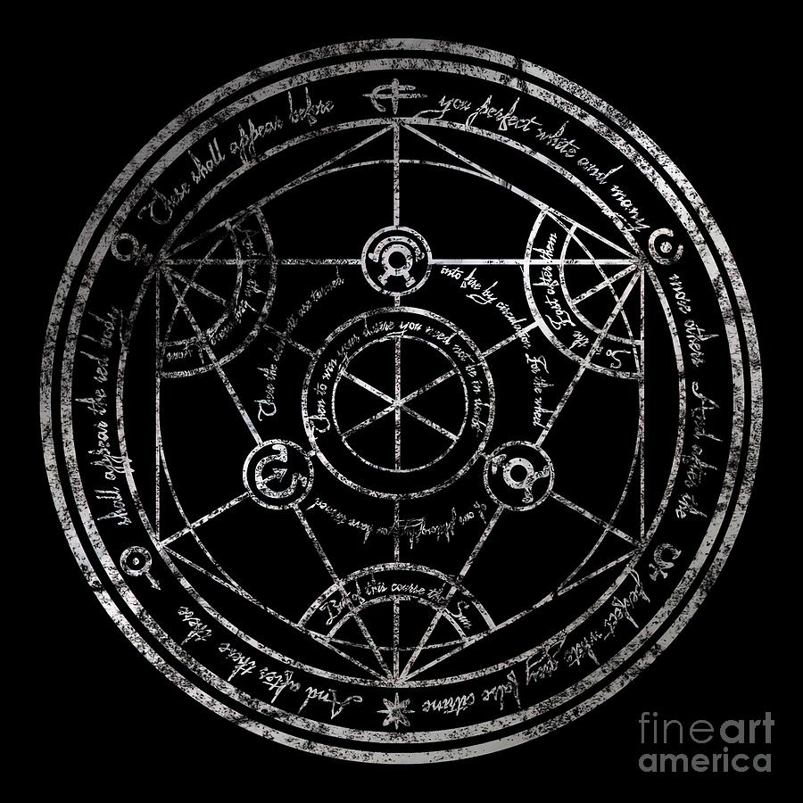 Human Transmutation Circle silver grunge Painting by Harrison Brown ...