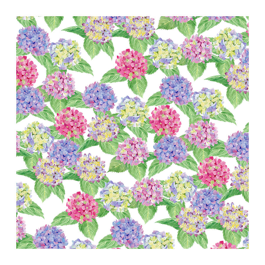 Hydrangea pattern Painting by Ariel Ip - Fine Art America
