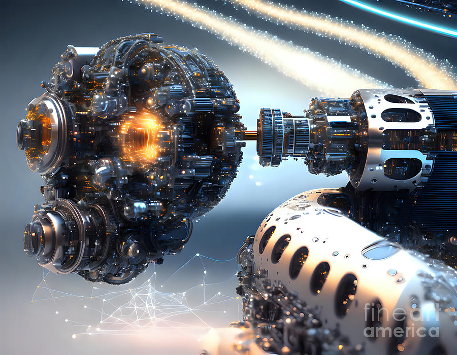 Hyper-Realistic 3D Render of Advanced Automation Machinery in Sci-Fi ...
