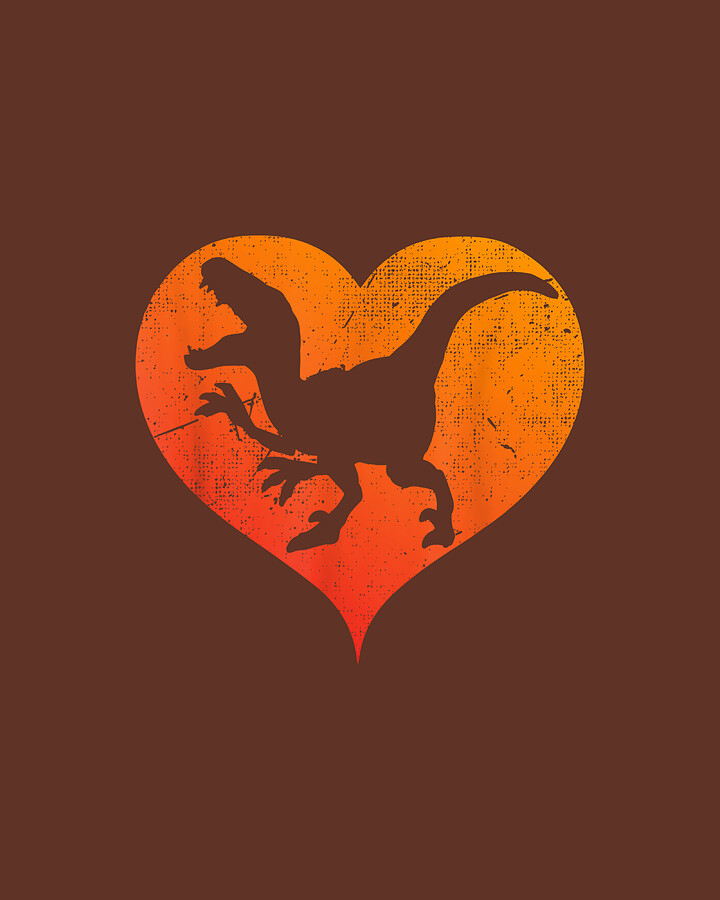 I Love Dinosaurs Velociraptor I Heart Dinosaurs Digital Art by Hallez ...