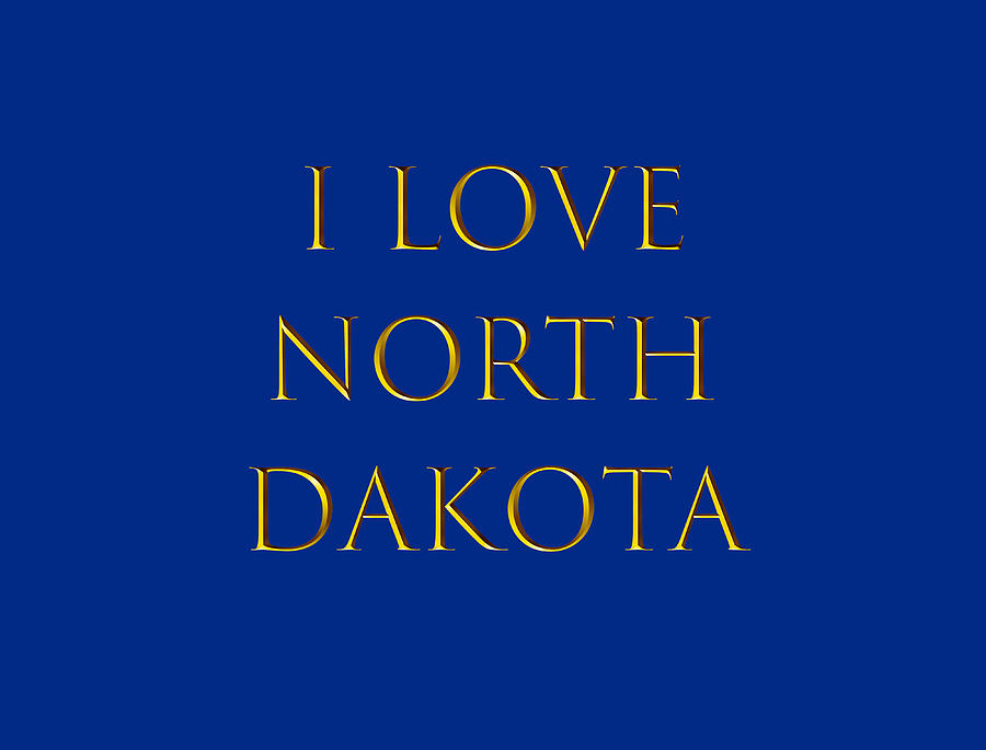 I Love North Dakota Digital Art by Johanna Hurmerinta - Fine Art America