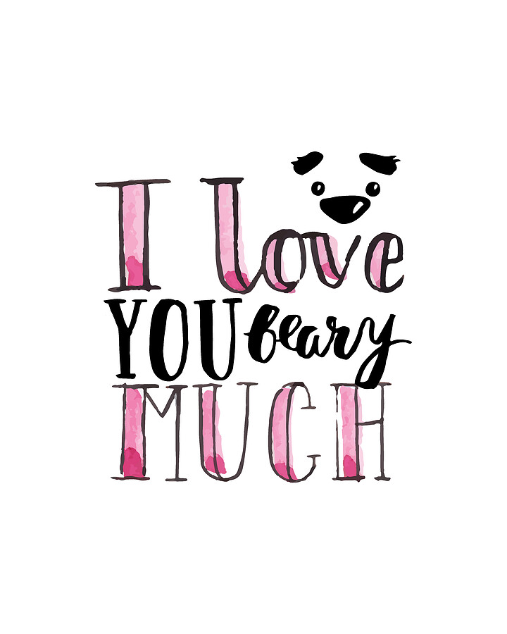 I Love You Beary Much Valentines Day Digital Art by Jacob Zelazny ...