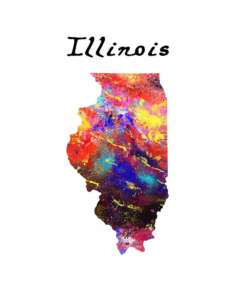 Illinois Watercolor design map quote definiton Photograph by Vivid ...