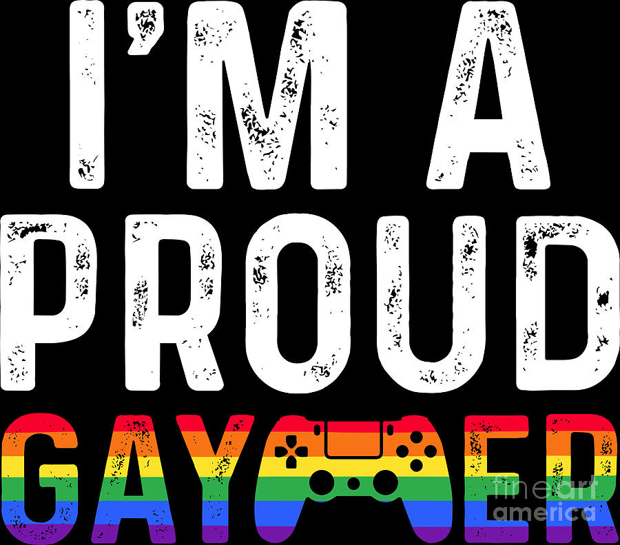 Im A Proud Gaymer Rainbow Pride Month Video Game Gay Gamer Digital Art