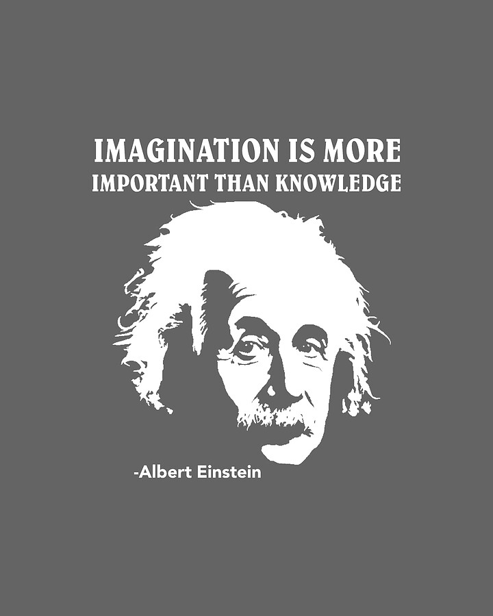 Imagination Is More Important Than Knowledge Albert Einstein Black ...