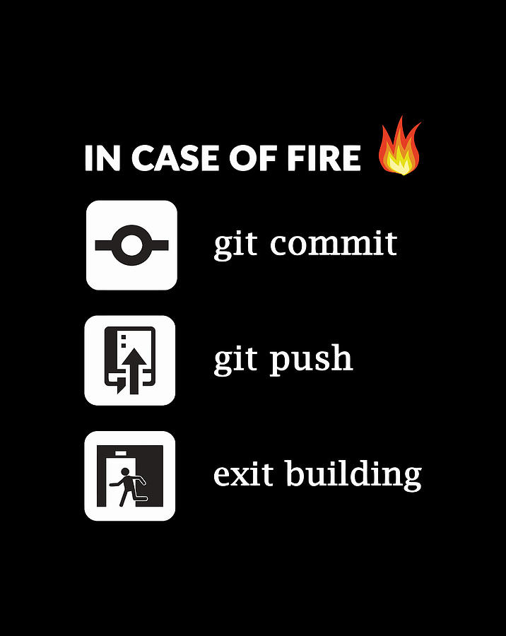 In Case Of Fire Git Commit Git Push Funny Programming Tee Digital Art Hot Sex Picture