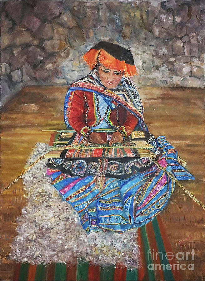 Inca Woman Painting by Peggy H - Fine Art America