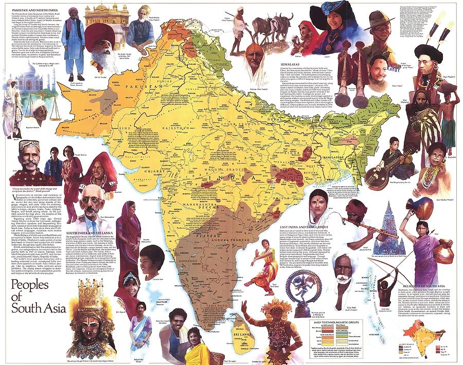 India Map Indian People India Culture Indian Map Painting by Morgan ...