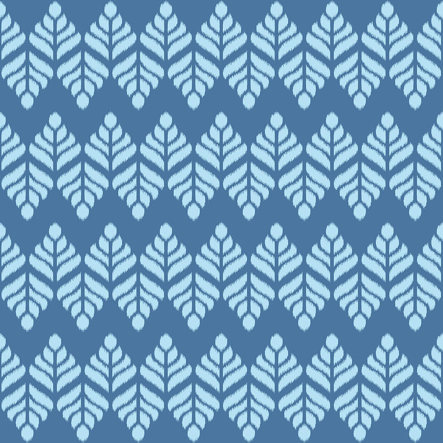 Indian Leaf Pattern - Blue Digital Art by Studio Grafiikka - Fine Art ...