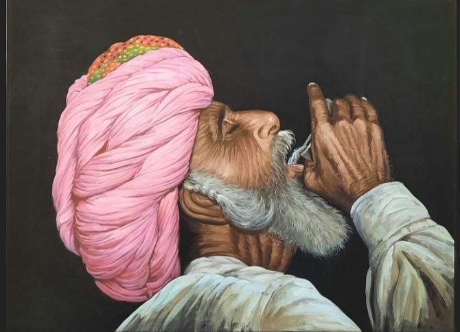 Indian turban men paintinghyper realistic paintingrajasthani men portrait painting Painting by ...