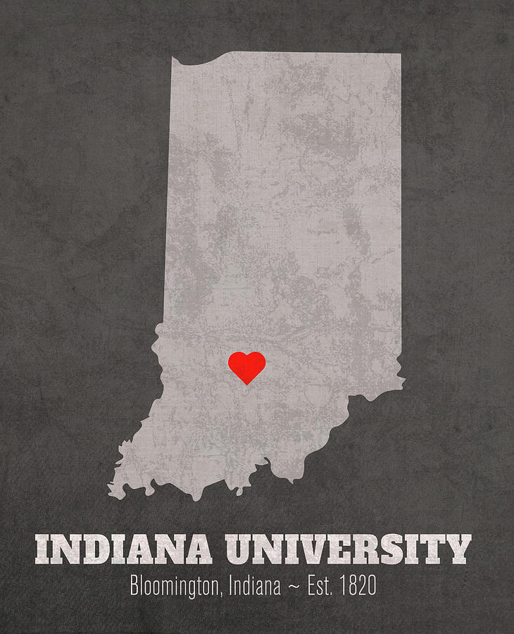 Indiana University Bloomington Indiana Founded Date Heart Map Mixed ...