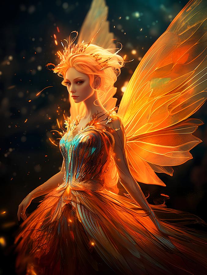 Iridescent glowing Fairy 10 Painting by Lilia D - Fine Art America