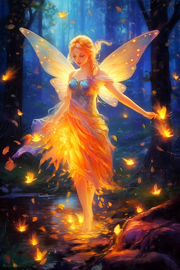 Iridescent glowing Fairy 16 Painting by Lilia D - Fine Art America