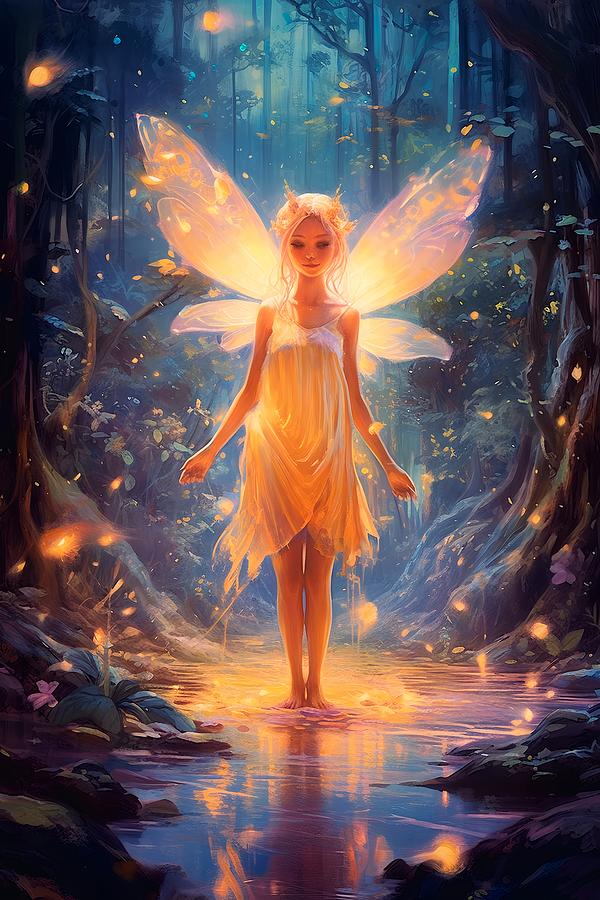 Iridescent glowing Fairy 9 Painting by Lilia D - Fine Art America