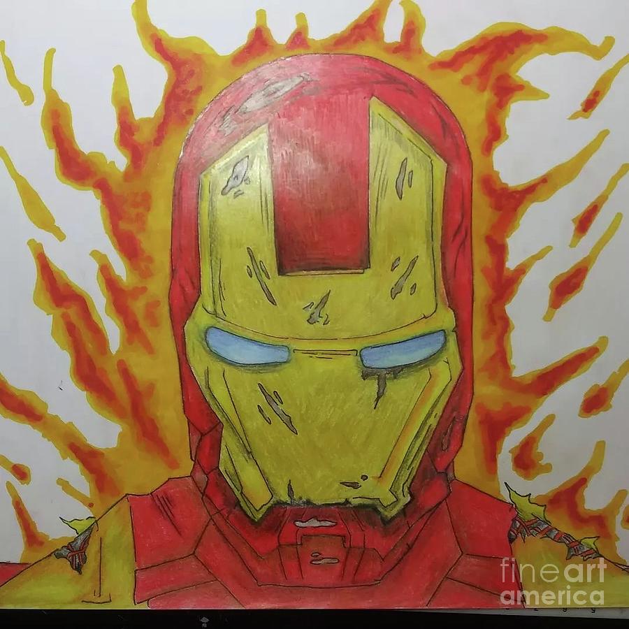 Iron Man Drawing By Chris Macdonald Fine Art America
