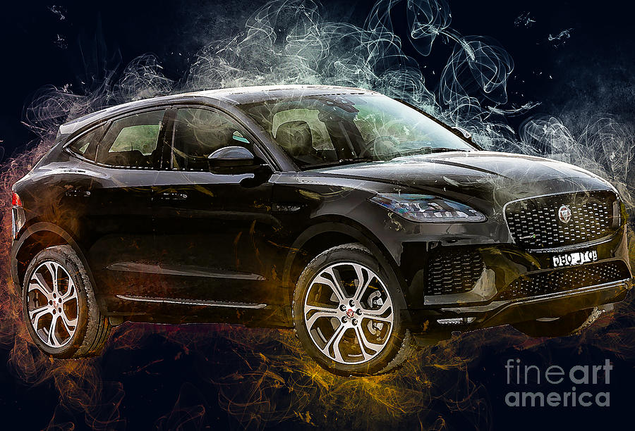 Jaguar Epace Jaguar Jaguar Epace Rdynamic Subcompact Crossover Suv Luxury Black Drawing by ...