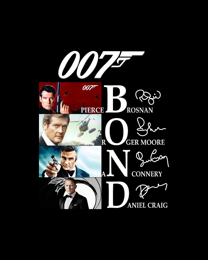 James Bond 007 Pierce Brosnan Roger Moore Sean Connery Daniel Craig ...