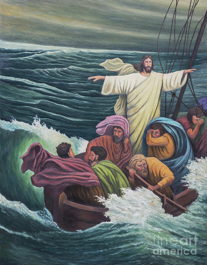Jesus Calms the Storm Painting by Isara Daengruan - Pixels