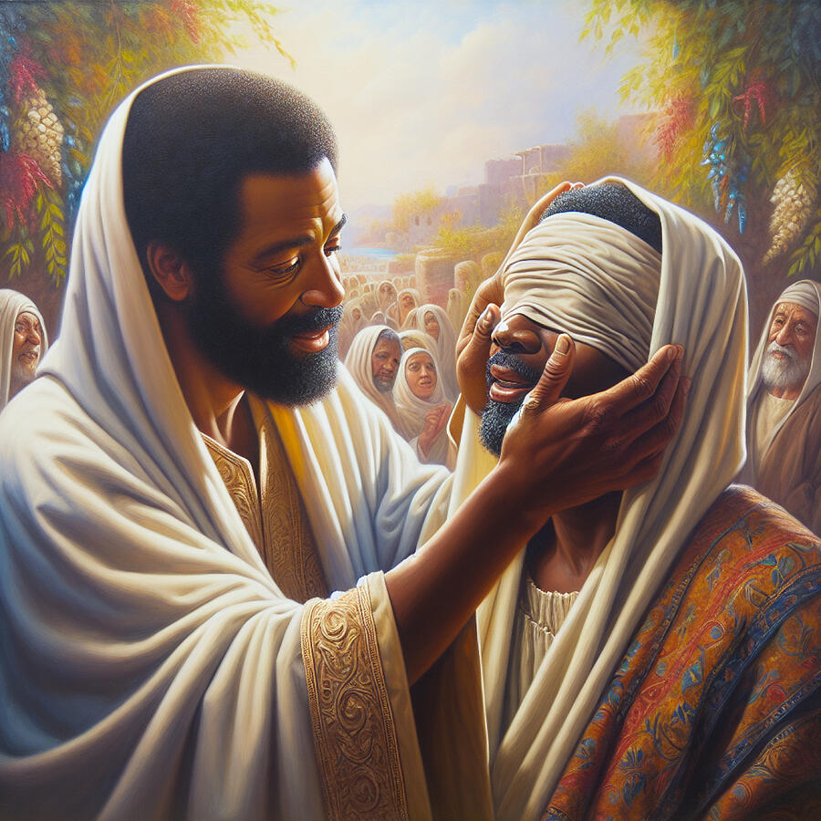 Jesus Heals A Blind Man Digital Art by Karen Showell - Fine Art America