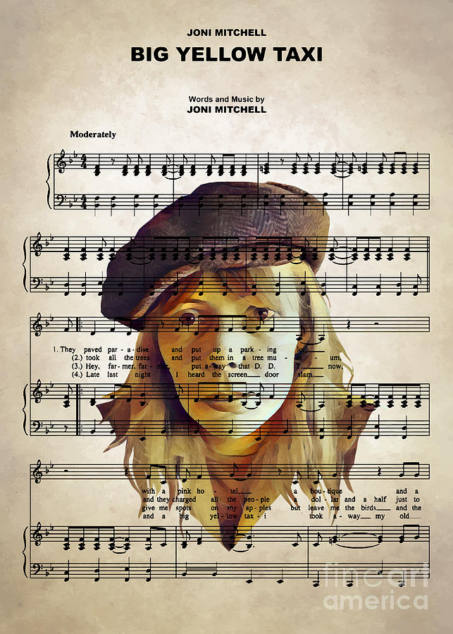 Joni Mitchell - Big Yellow Taxi Digital Art by Bo Kev - Pixels