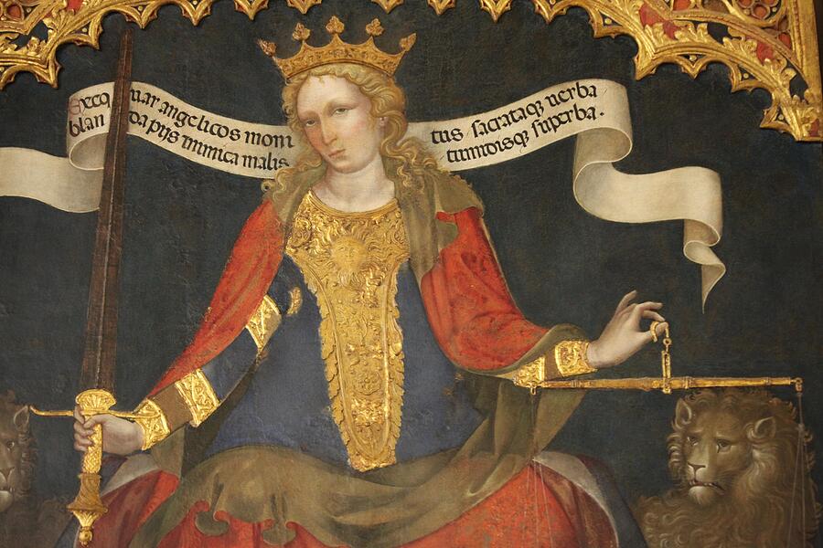 Justice between the Archangels Michael and Gabriel Alternative title s Triptych of Justice ...