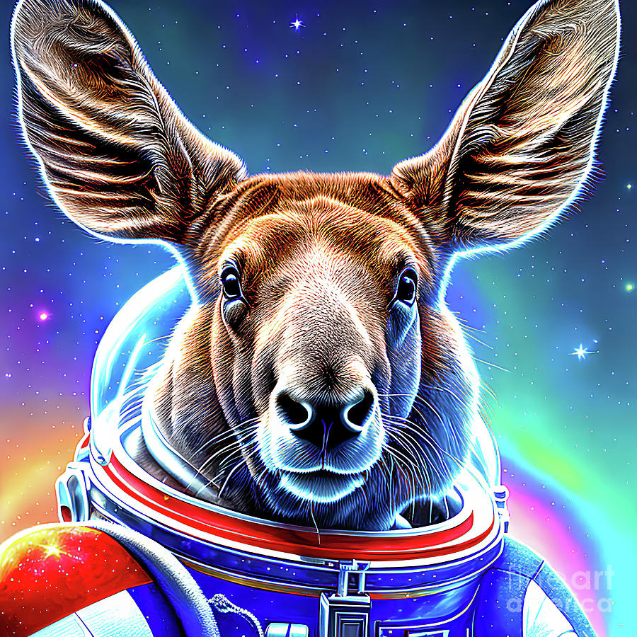 Kangaroo in a Space Suit Digital Art by Elisabeth Lucas - Pixels