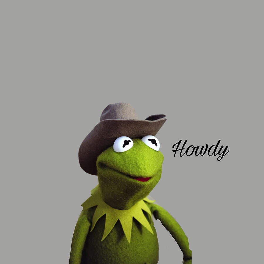 Kermit the Frog Cowboy Howdy Meme Reaction funny Painting by Wood ...