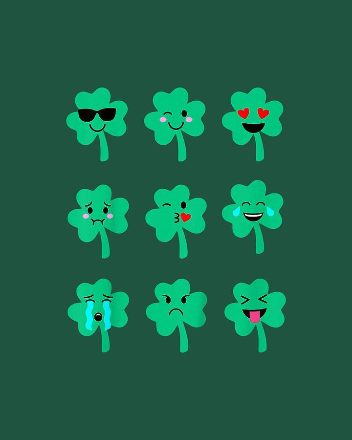 Kids Saint Patricks Day for Boys Toddler Shamrock Emoticon Digital Art ...