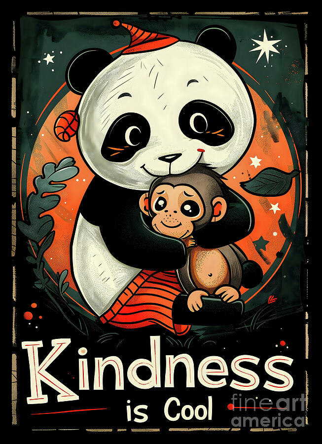 Kindness is Cool-Panda and Monkey 1 Digital Art by Peter Awax - Fine ...