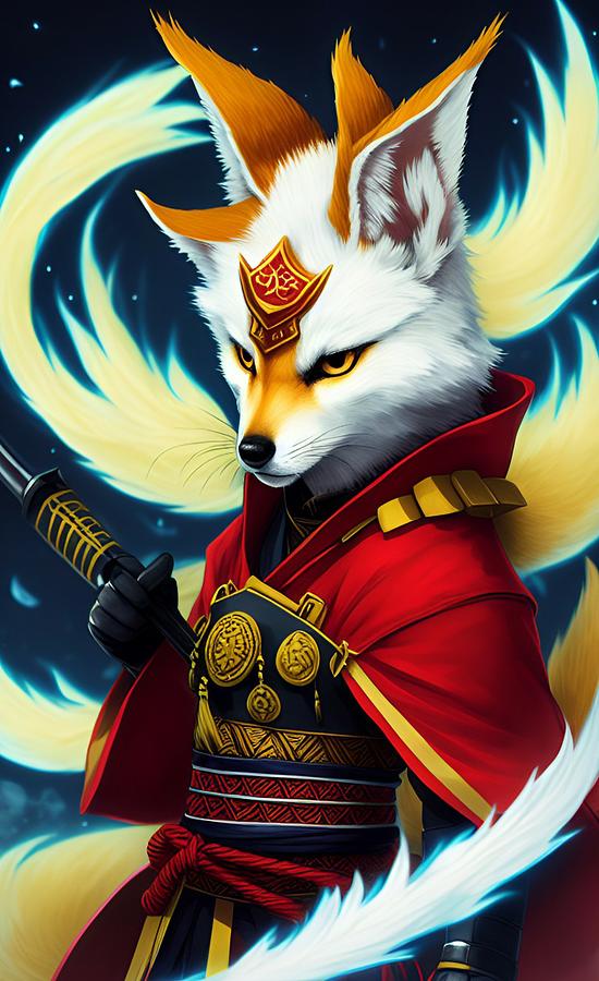 Kitsune Warrior 1 Digital Art By John Wills Fine Art America