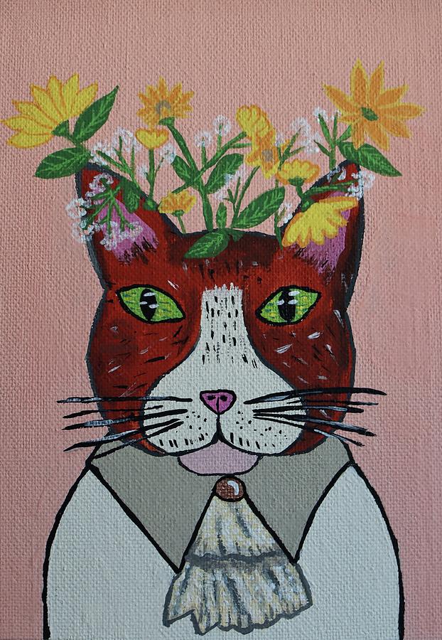 Kitty cat is a Pot head Painting by Anneliese OBannon-Robles - Fine Art ...