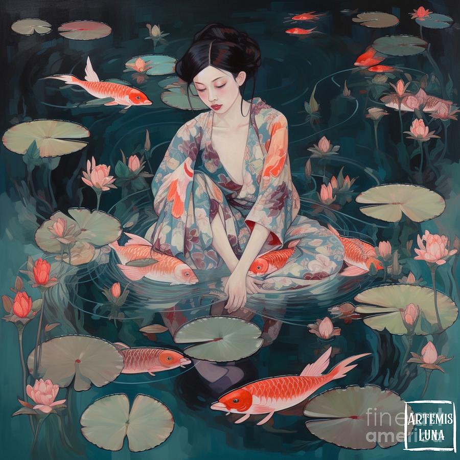 Kiyomis Koi Dream Digital Art by Artemis Luna - Fine Art America