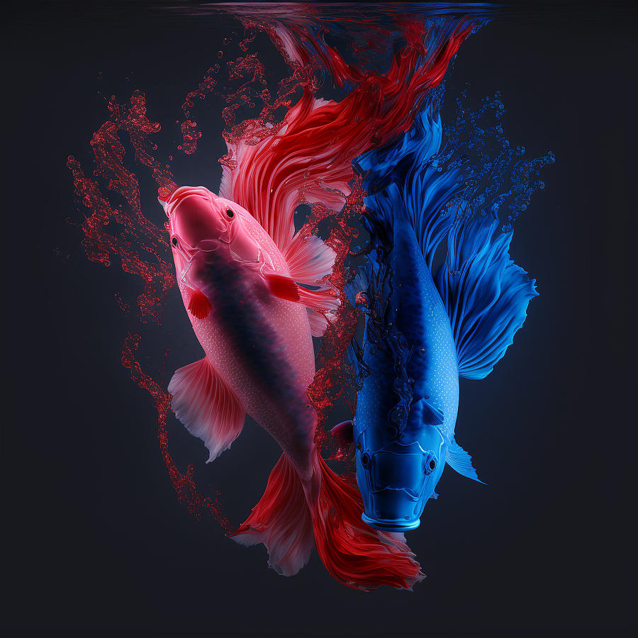 Koi Fish Digital Art by PlayGround ArtWork - Pixels