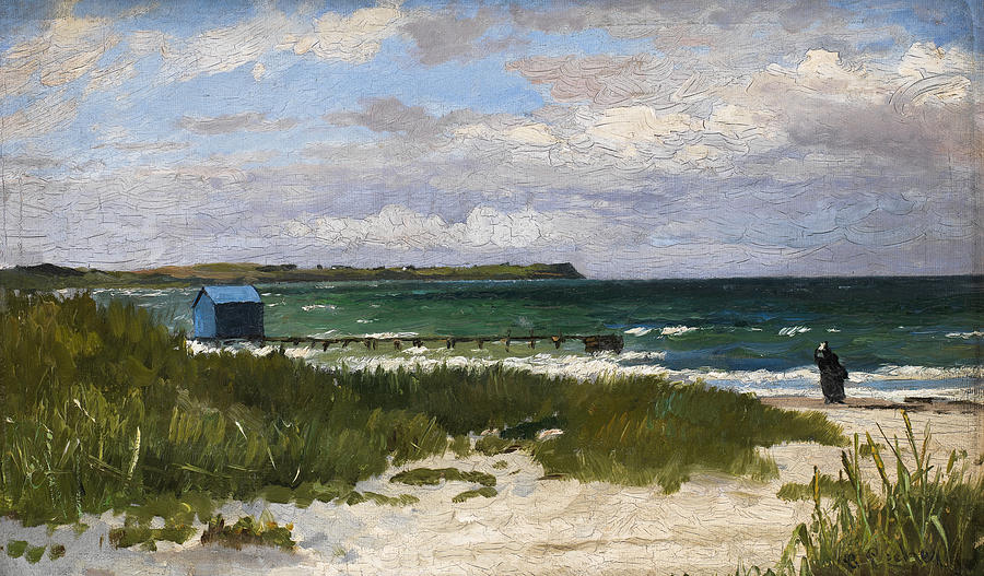 Kystlandskab Hornbaek Painting by Carl Locher - Pixels