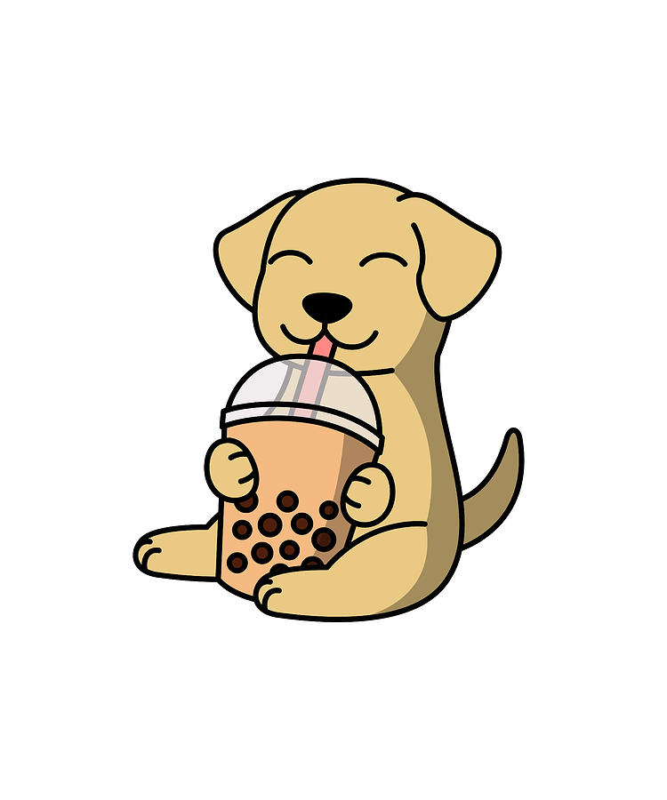 Labrador Boba Bubble Milk Tea Digital Art By Jeff Chen Fine Art America